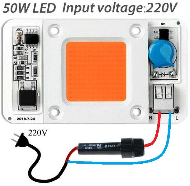 Led COB 50w 220v Chip On Board